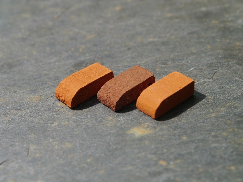 25 Multi Red Bullnose on Flat Miniature Bricks - Etsy