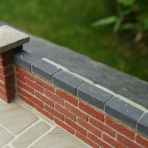 25 Pack of 1:12th REAL Brick MINIATURE Blue Capping Bricks for ...