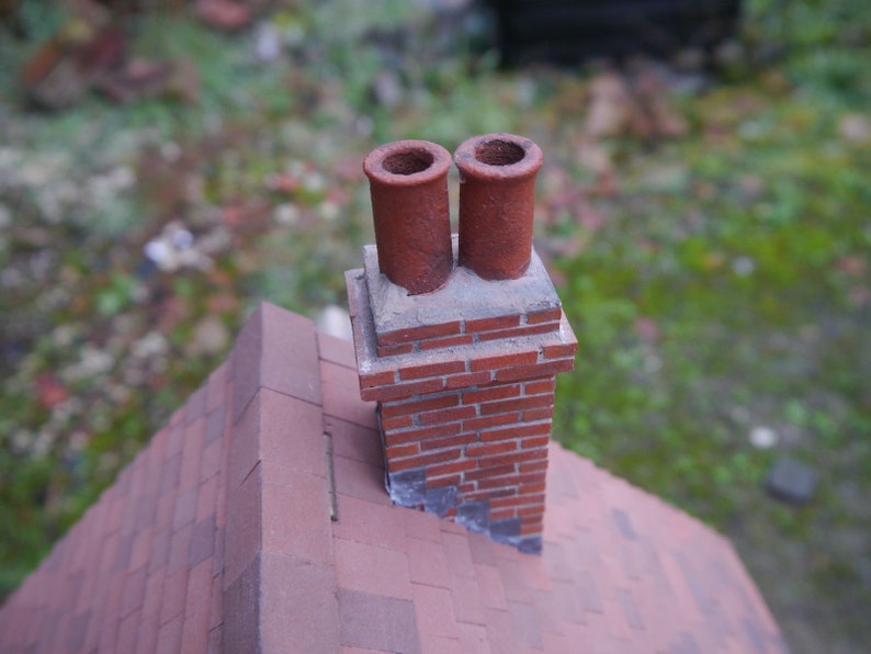 2 1:12th REAL BRICK Orange Chimney Pots - Etsy