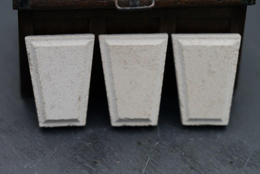 Set of 3 1:12 Real Stone Miniature Limestone Keystones for Dollhouses ...