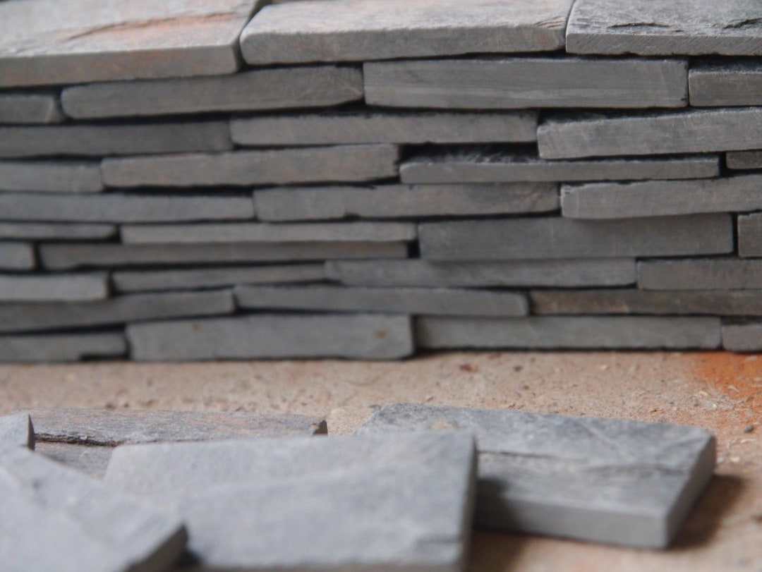24 Sq Ins REAL Sawn Face Slate Miniature Building Blocks / Stone ...