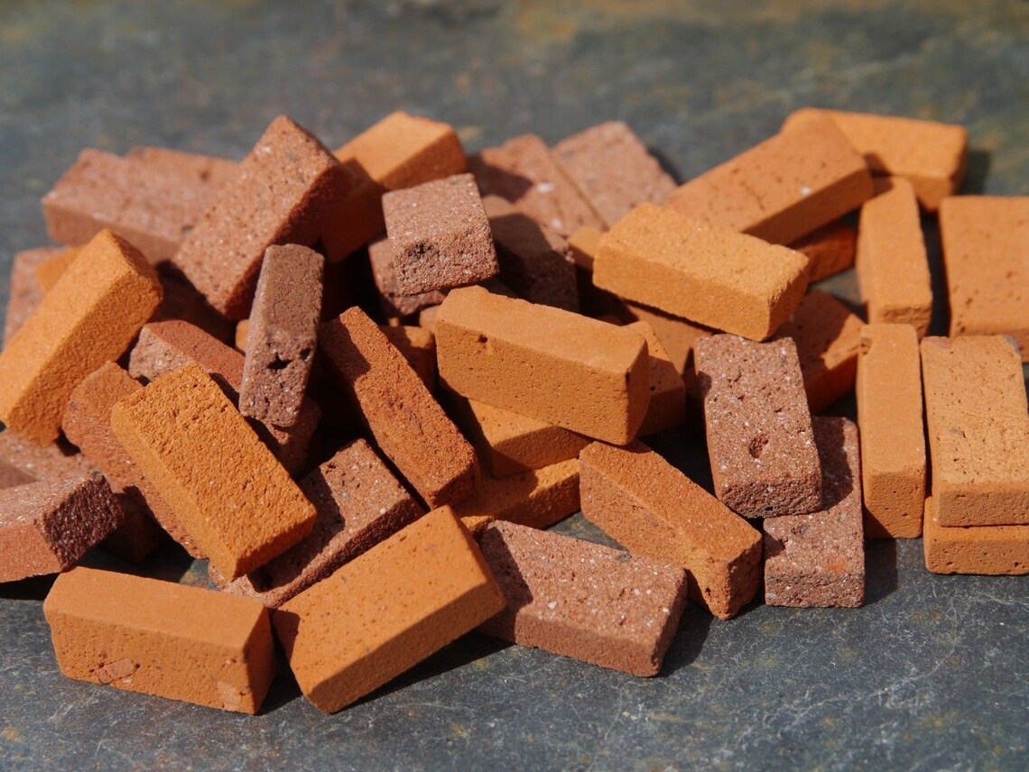 250 1:12th Scale Multi Red REAL BRICK Miniature Bricks - Etsy Canada