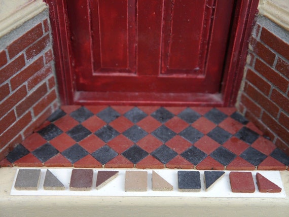 Black And Red Victorian Path Tiles