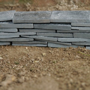6 Sq Ins REAL Sawn Face Slate Miniature Building Blocks / Stone Walling ...
