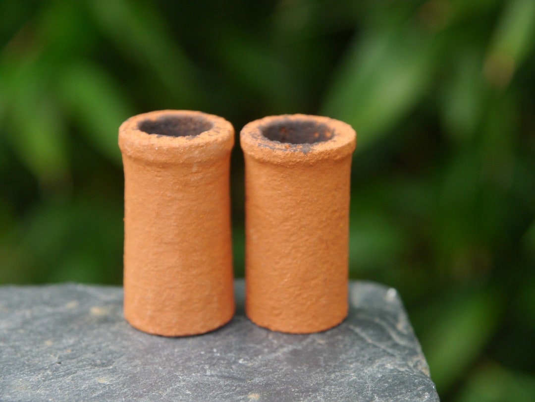 2 1:12th REAL BRICK Orange Chimney Pots - Etsy