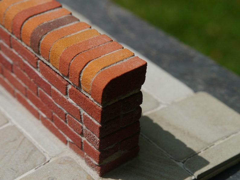 25 Multi Red Bullnose on Edge Miniature Bricks - Etsy
