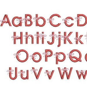 Bow Embroidery Font Machine Embroidery Design File for Instant Download ...