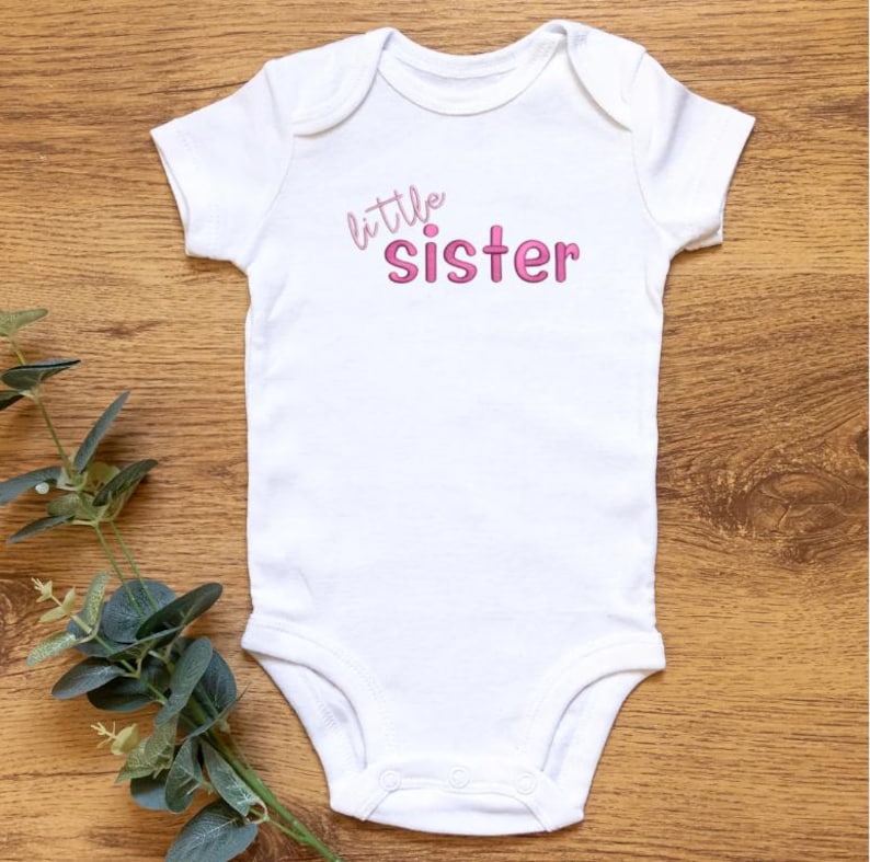 Little Sister Embroidery Design Little Sis Embroidery Design Sibling ...