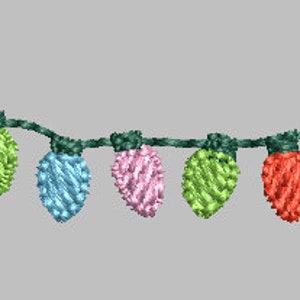Christmas Lights Embroidery Design, String Lights Embroidery, Christmas ...