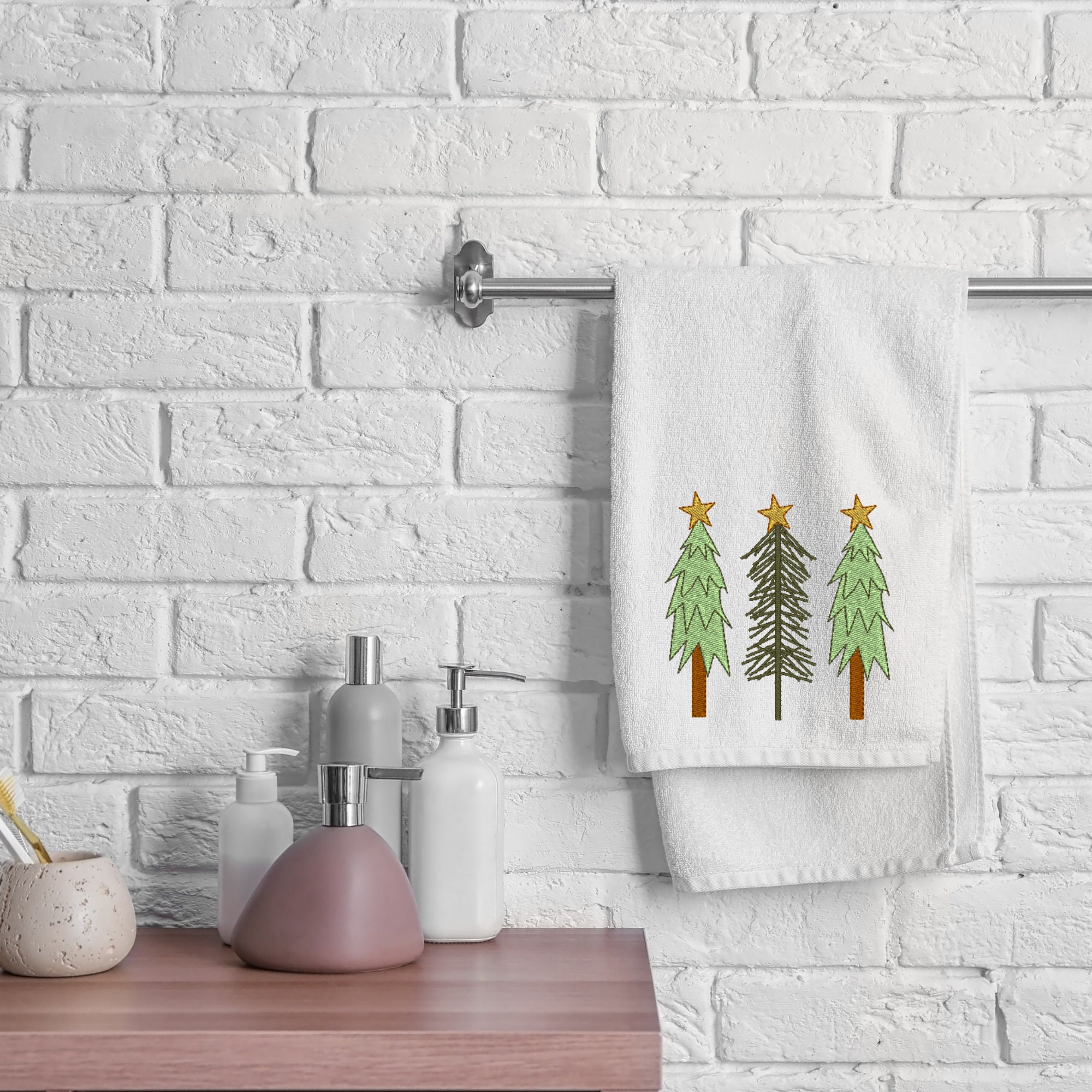 Vintage Rustic Farmhouse Christmas Tree Embroidery Design for - Etsy