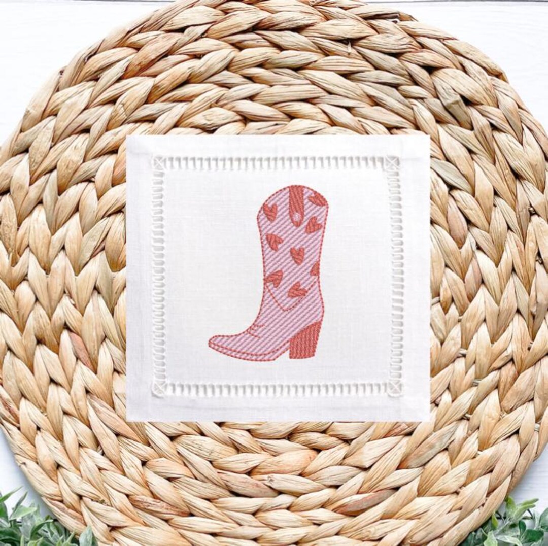 Cowboy Boot Valentine Embroidery Design | Cowgirl Valentine Machine ...
