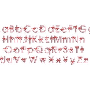 Bow Embroidery Font Machine Embroidery Design File for Instant Download ...