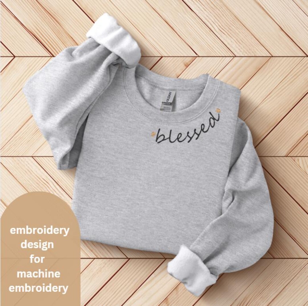 Blessed Embroidery Design for Collar or Neckline Machine Embroidery ...