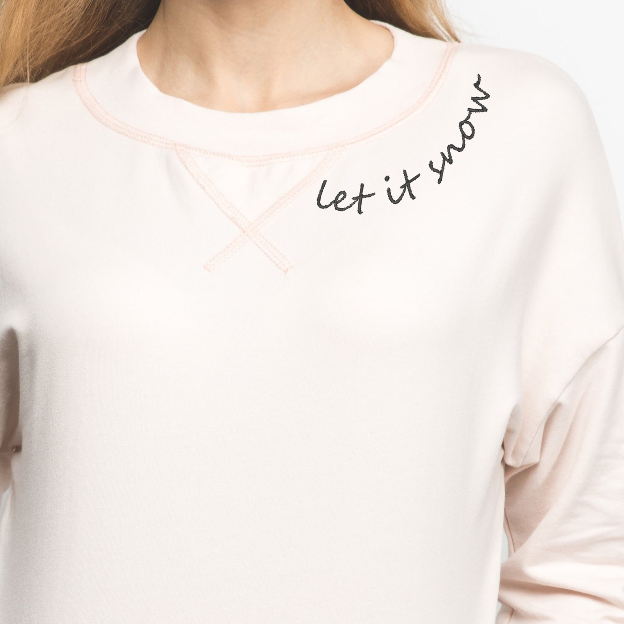 Winter Collar Embroidery Design Let It Snow Embroidery - Etsy