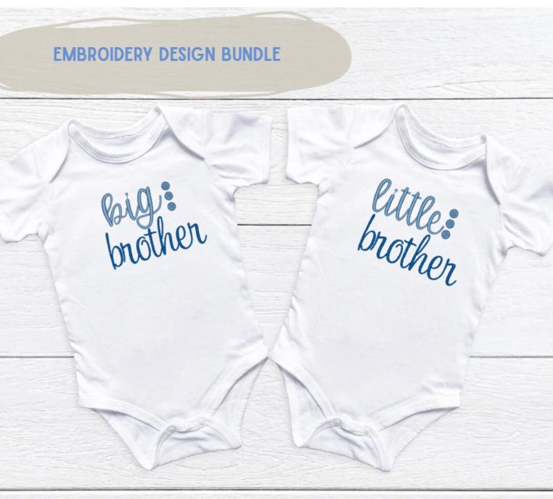 Sibling Embroidery Design, Big Brother & Little Brother Embroidery ...