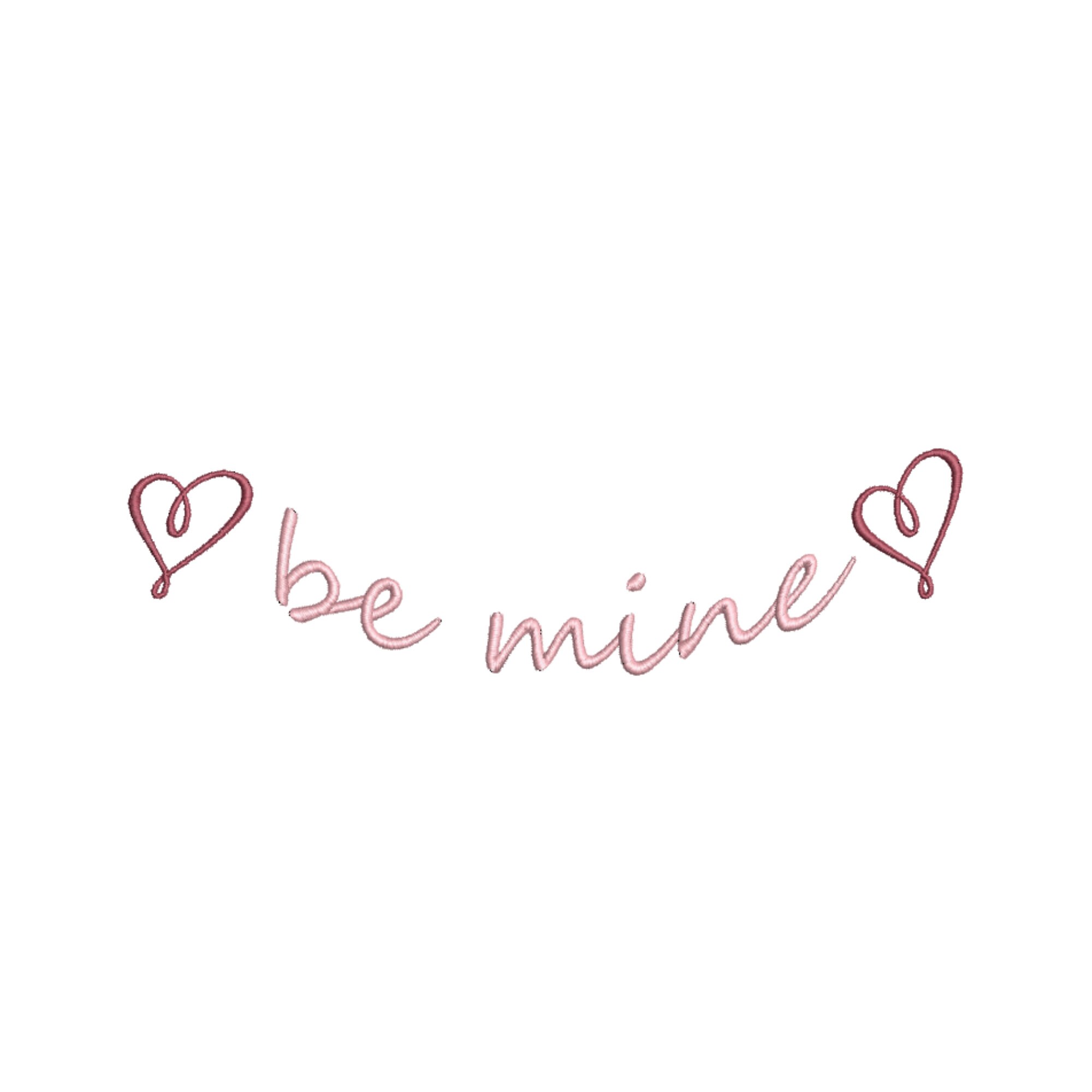 Be Mine Collar Embroidery Design curved Embroidery Font - Etsy