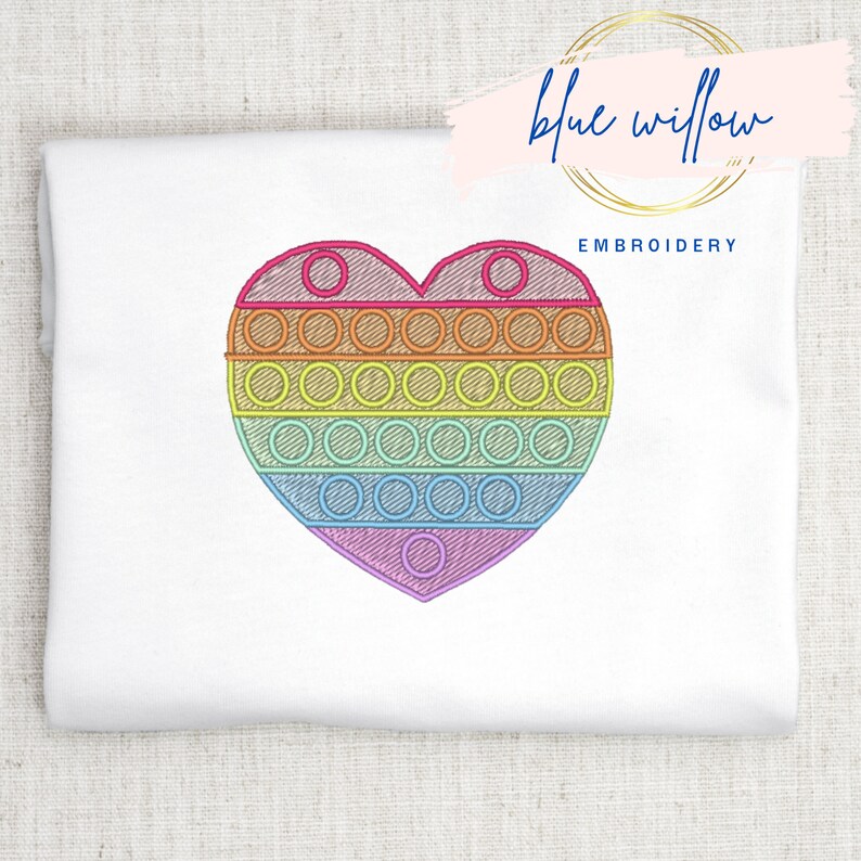 Popit Machine Embroidery Design File Heart Popit Embroidery - Etsy