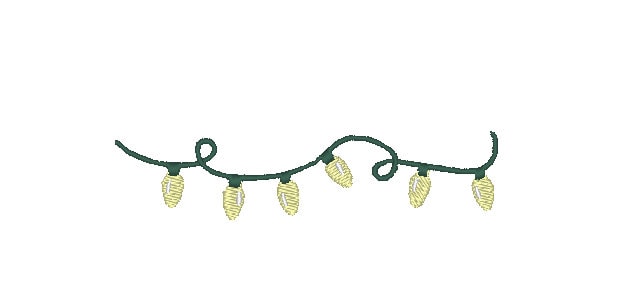 Christmas Lights Embroidery Design String Lights Embroidery - Etsy