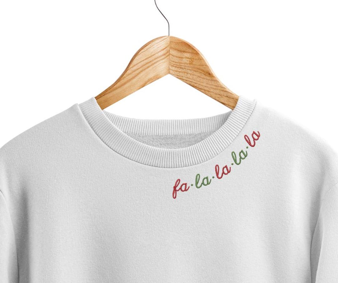 Christmas Embroidery Design - Falalalala Collar Embroidery - Christmas ...