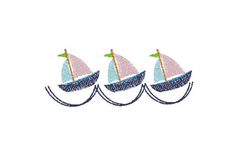 Sailboat Embroidery Machine Embroidery Design Boat - Etsy