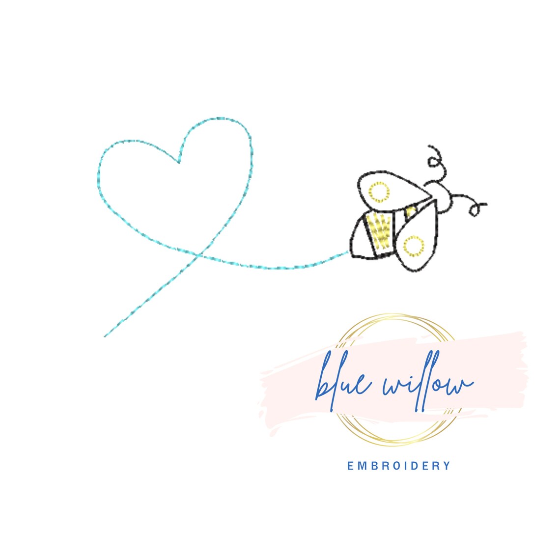 Vintage Bean Stitch Embroidery Design Simple Bumble Bee - Etsy