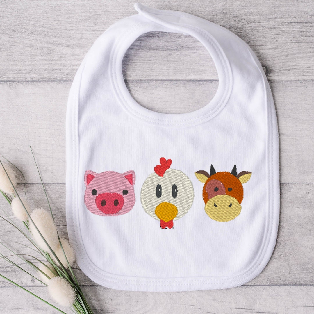 Farm Animal Machine Embroidery Design File Includes Pig, Chicken, and ...