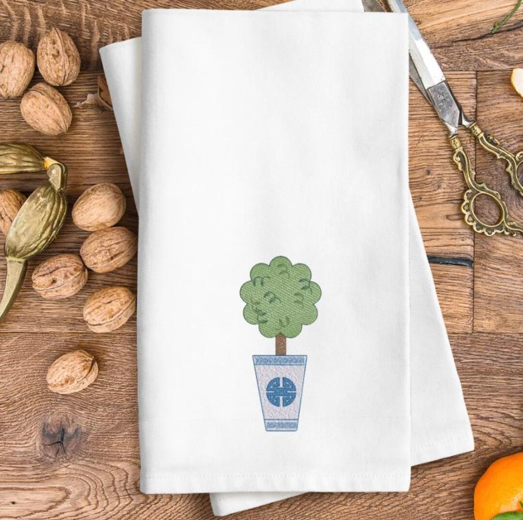 Chinoiserie Topiary Embroidery Design Boxwood Machine Embroidery File ...