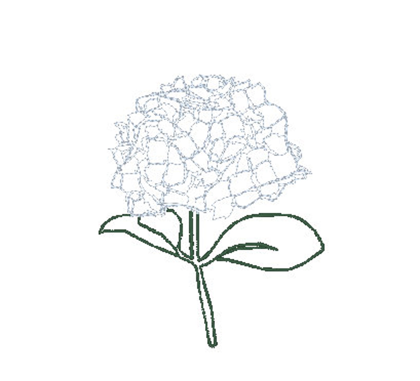 Hydrangea Flower Simple Outline Machine Embroidery Design File - Etsy