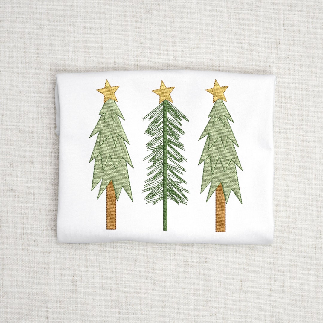 Vintage Rustic Farmhouse Christmas Tree Embroidery Design for - Etsy