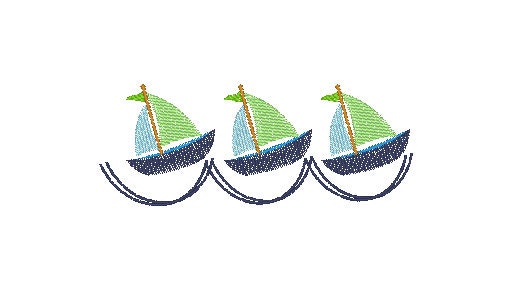 Sailboat Embroidery Machine Embroidery Design Boat | Etsy