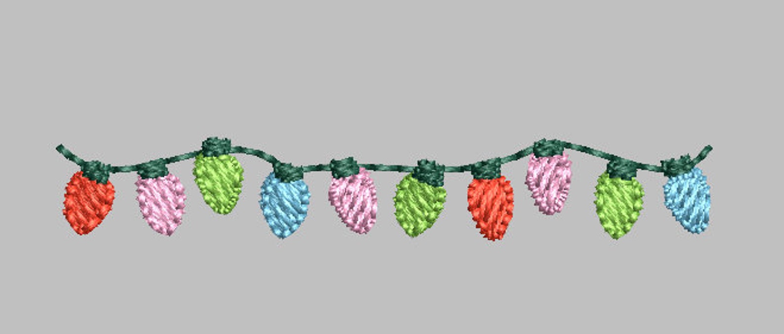 Christmas Lights Embroidery Design, String Lights Embroidery, Christmas ...