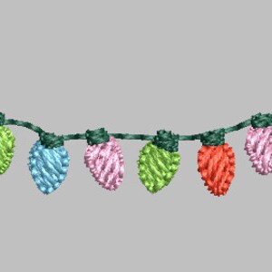 Christmas Lights Embroidery Design, String Lights Embroidery, Christmas ...