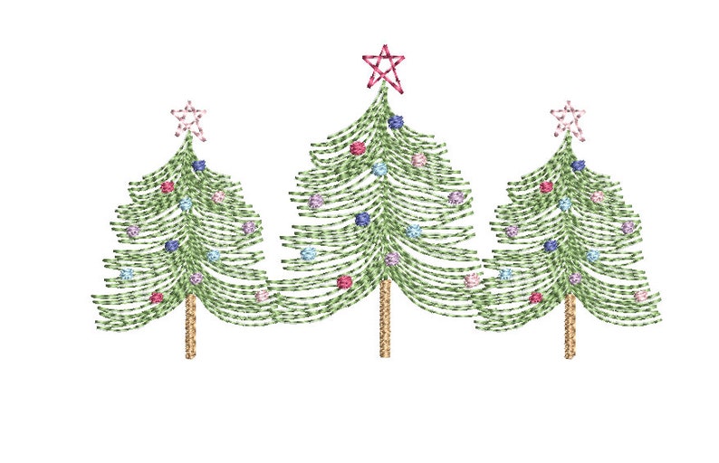 Vintage Christmas Tree Embroidery Design, Farmhouse Embroidery, Rustic ...