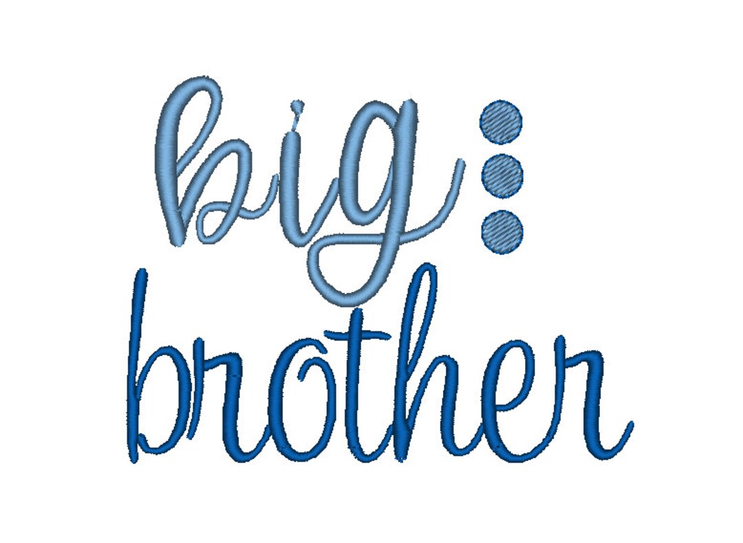 Big Brother Embroidery Design, Sibling Embroidery Design, Sibling Set ...