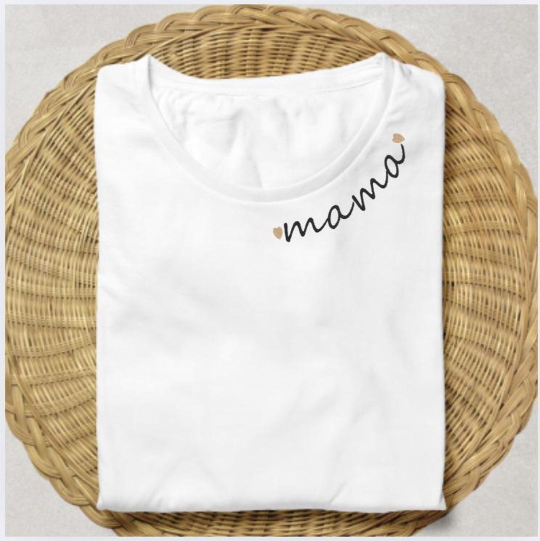 Mama With Hearts Embroidery Design Curved Neckline Machine Embroidery ...