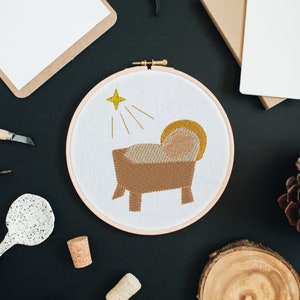 Manger Embroidery Design, Christmas Embroidery Design, Manger ...