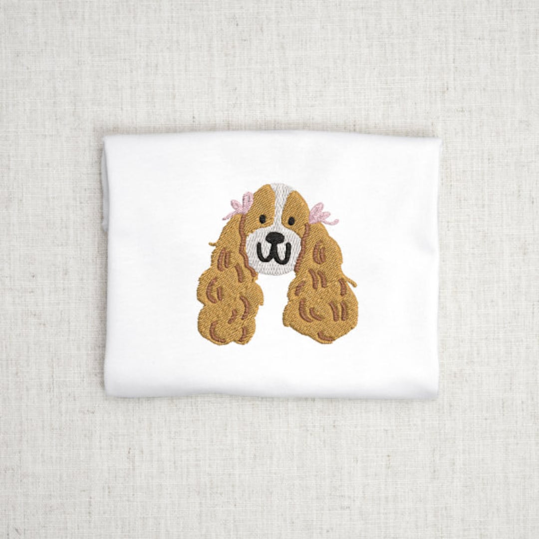 Spaniel Dog Embroidery Design Spaniel Dog Chinoiserie Machine ...