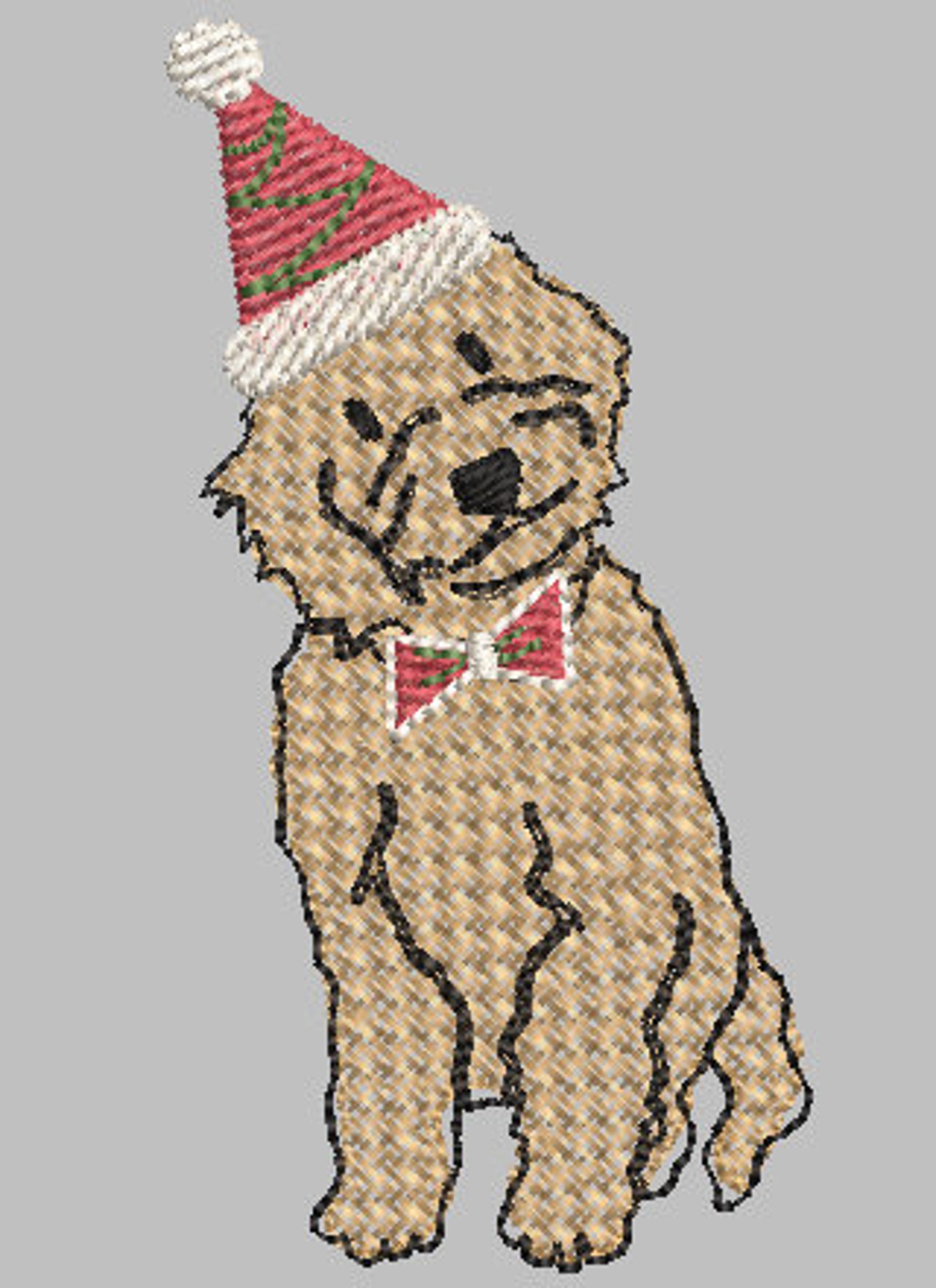 Goldendoodle Embroidery Design Dog With Santa Hat Christmas - Etsy