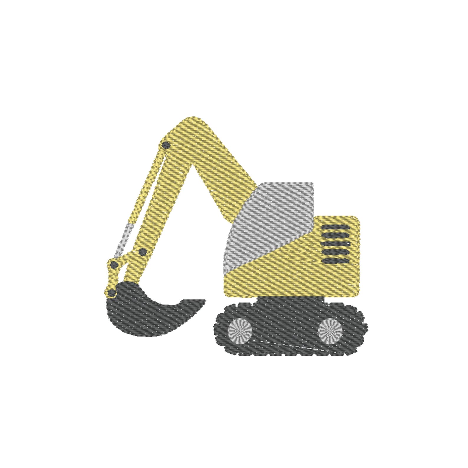 Excavator Embroidery Design, Construction Machine Embroidery, File for ...