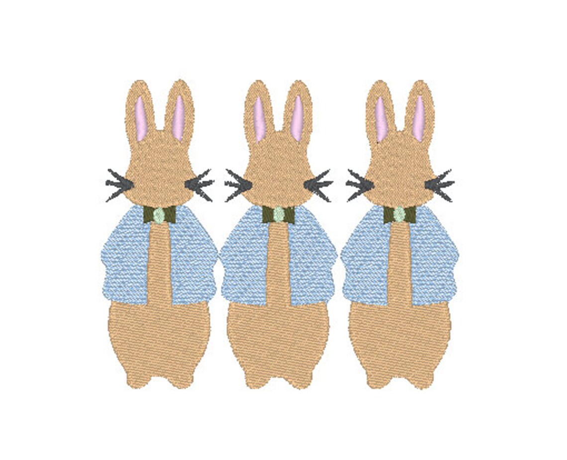 Easter Bunny Machine Embroidery Design Cute Vintage Rabbit - Etsy