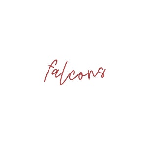 Falcons Embroidery Design for Collar or Neckline Team Embroidery Curved ...
