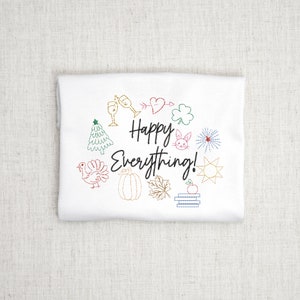 Happy Everything Embroidery Design, Seasonal Machine Embroidery, All ...