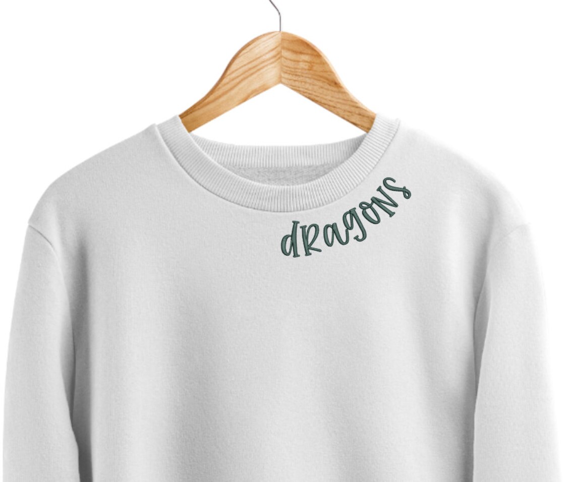 Dragons Collar Embroidery Design Team Dragons Embroidery Embroidery ...