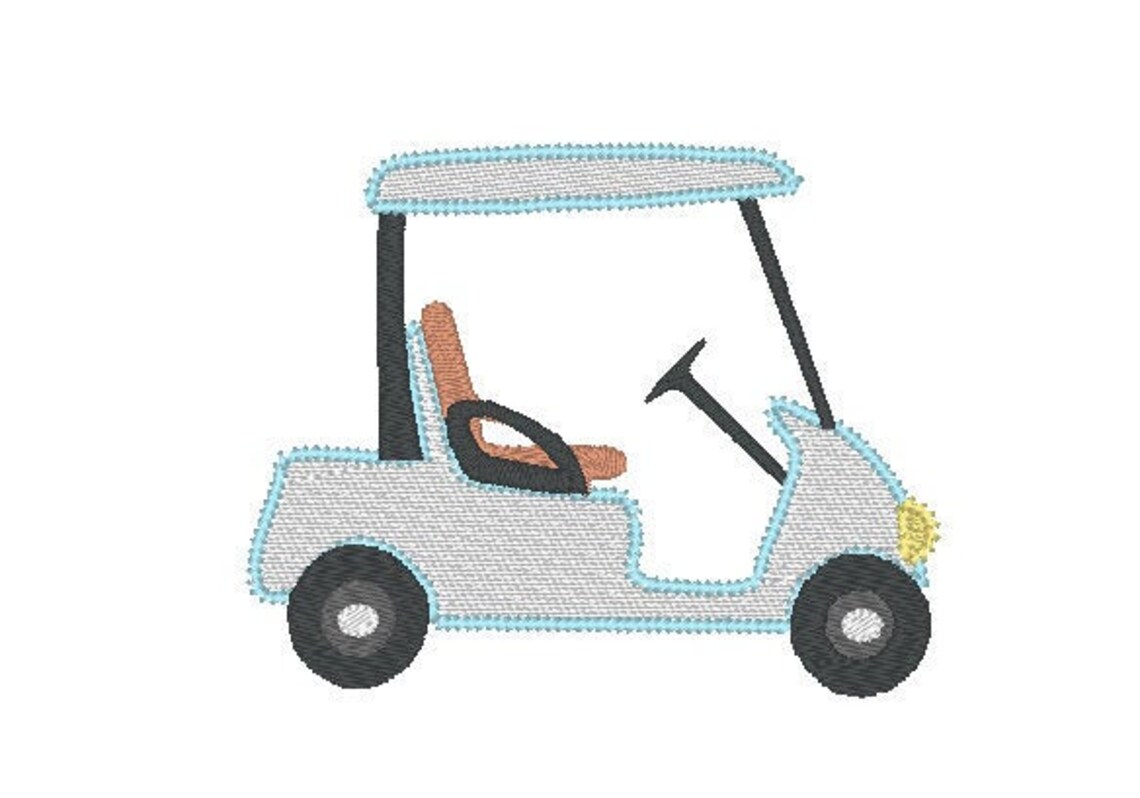 Golfcart Embroidery Design File for Summer. Golf Cart - Etsy