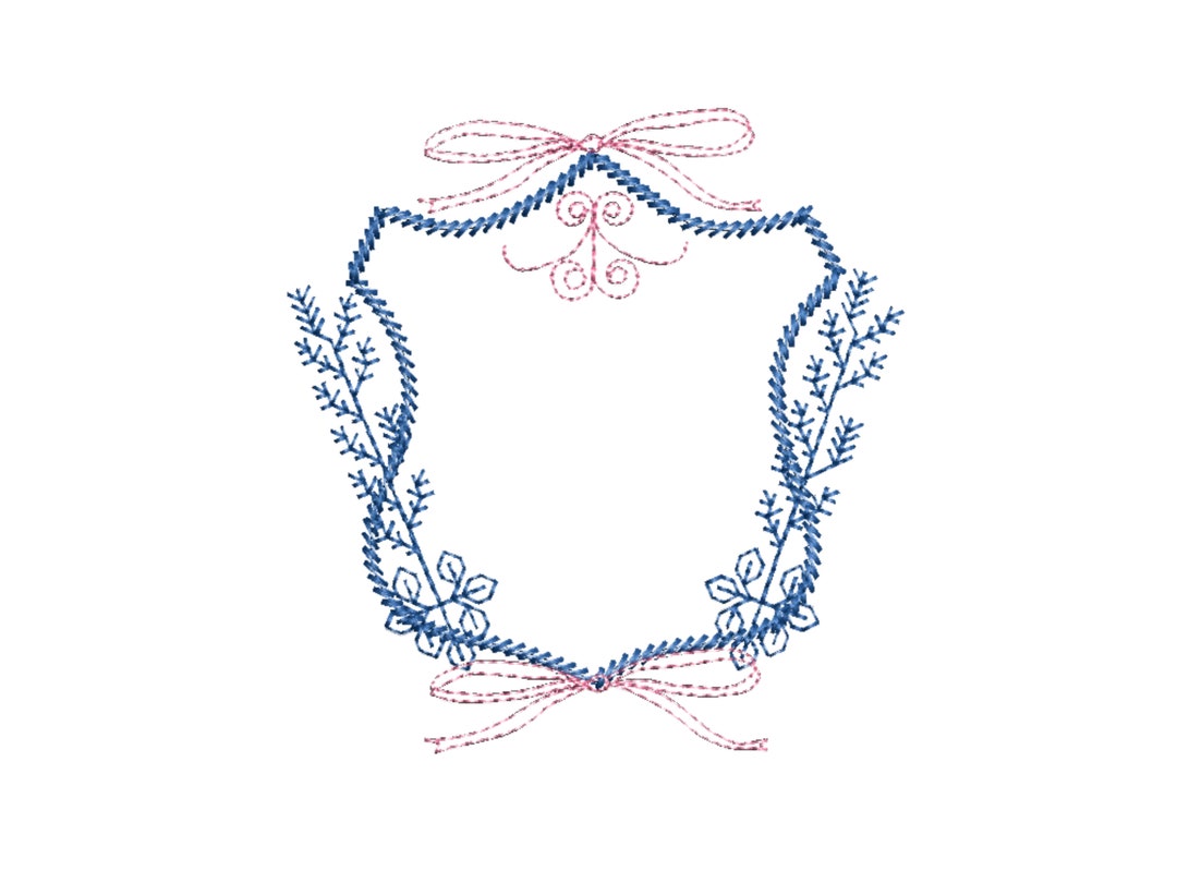 Family Crest Embroidery Design, Monogram Crest Embroidery, Monogram ...