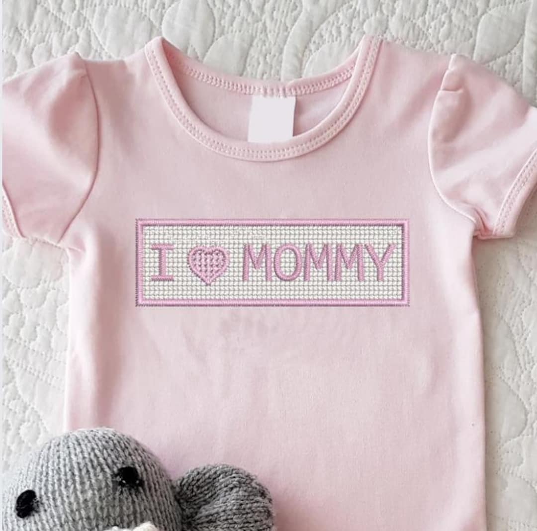 I Heart Mommy Embroidery Design Faux Smock Embroidery Design Mother's ...