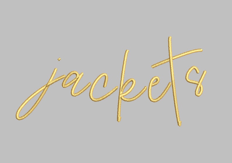 Jackets Collar Cursive Embroidery (machine Embroidery Design) - Etsy