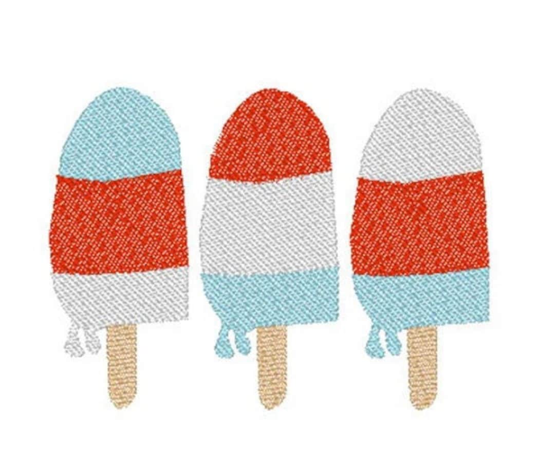 Popsicle Embroidery Design, Summer Embroidery, Patriotic Machine ...
