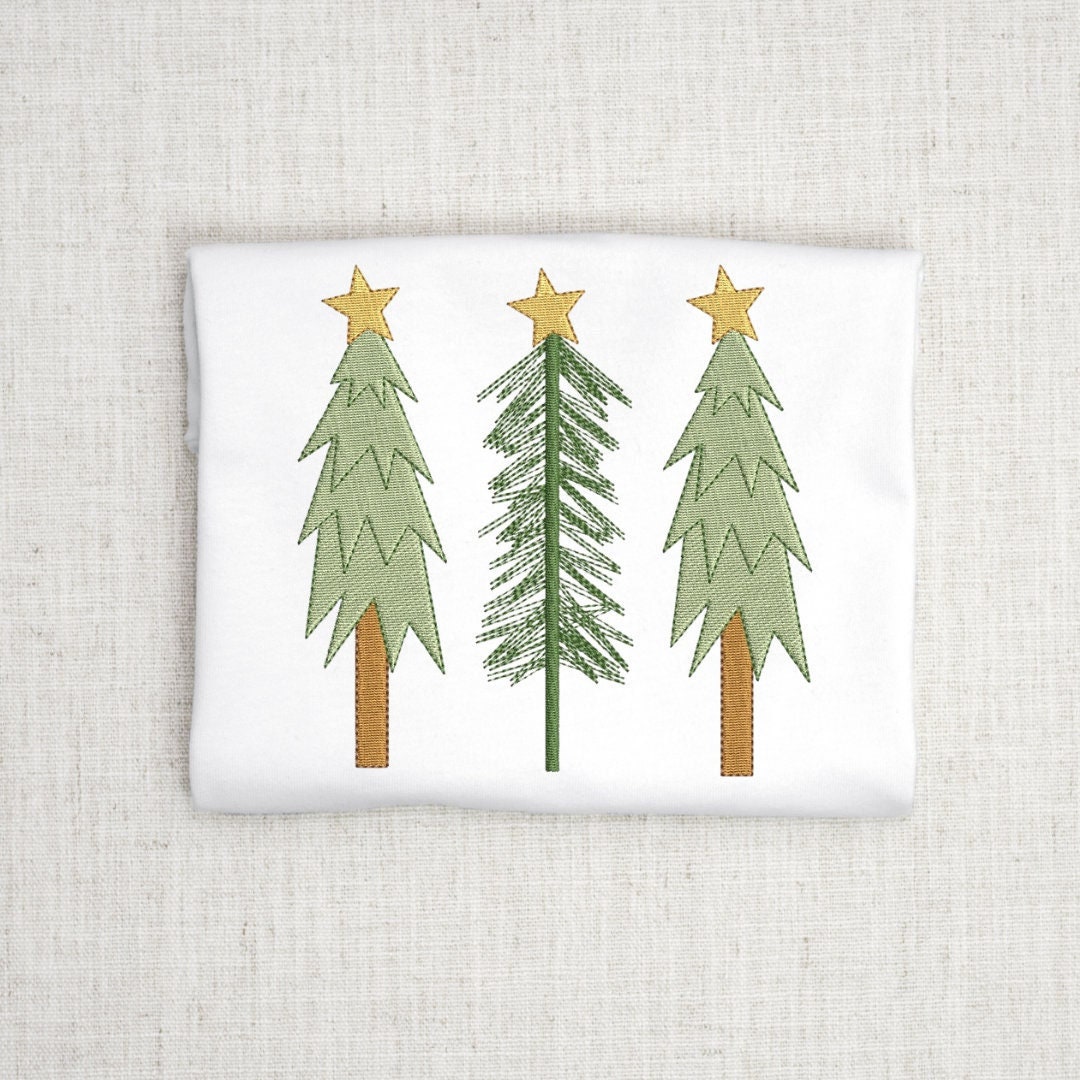 Rustic Christmas Tree Embroidery Design, Farmhouse Embroidery, Vintage ...