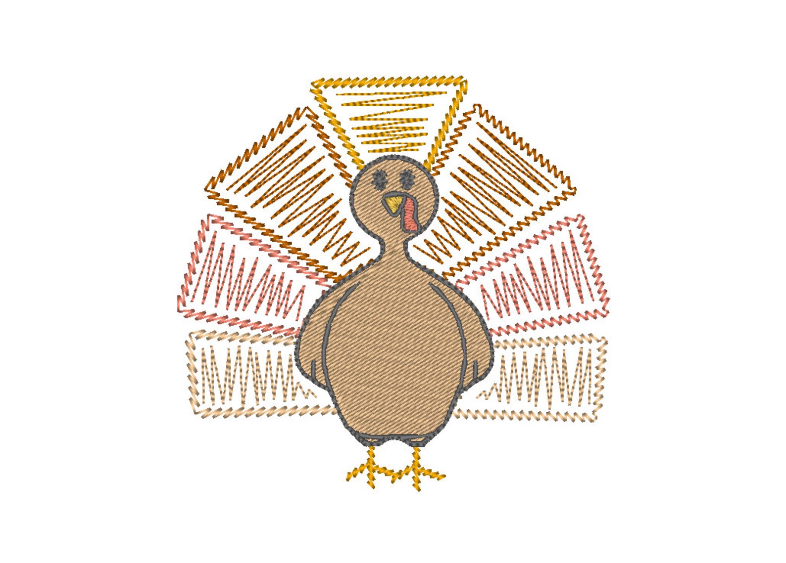 Turkey Scribble Embroidery Design Machine Embroidery Design - Etsy
